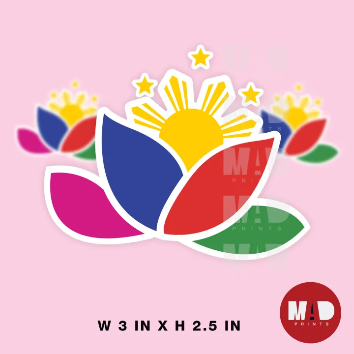 Angat Buhay Lahat Rose Flag Colors Vinyl Waterproof Sticker | Lazada PH