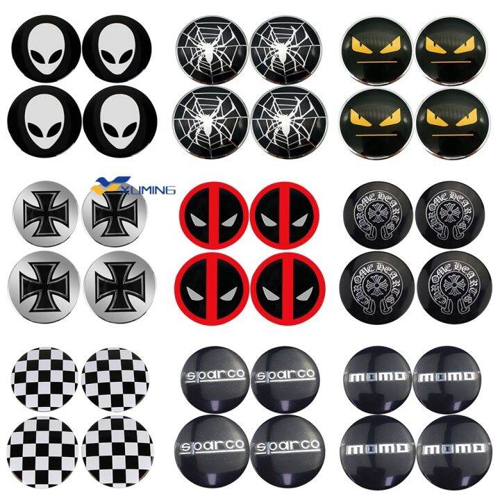 4pcs 56mm Car Wheel Center Hub Cap Sticker Cover Metal Case Auto Car ...