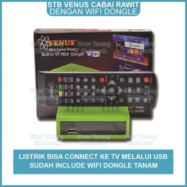 Set Top Box DVB T2 Venus New Cabai Rawit WiFi bisa YouTube Include ...