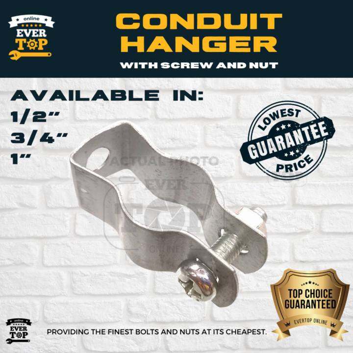 1/2 | 3/4 | 1 (10 PCS) CONDUIT HANGER | WITH SCREW AND NUT | HEAVY DUTY ...