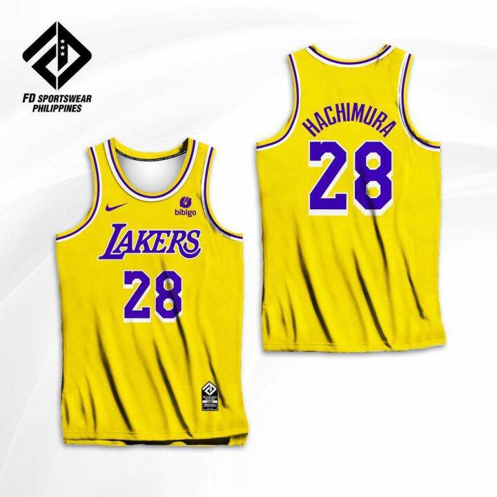 RUI HACHIMURA #28 LOS ANGELES LAKERS BIBIGO FULL SUBLIMATED JERSEY ...