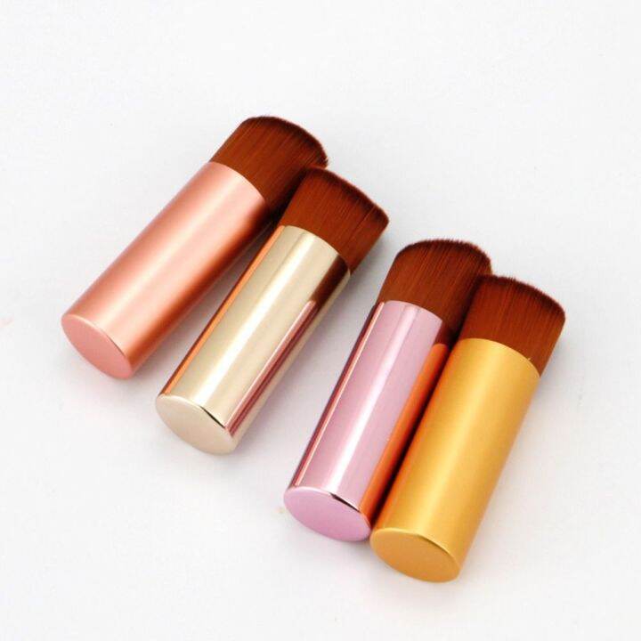 WEANBU แปรงแต่งหน้าสำหรับเครื่องมือแต่งหน้าเรียบเนียนด้ามเป็นโลหะจับเรียบแปรงทารองพื้นของเหลว ...