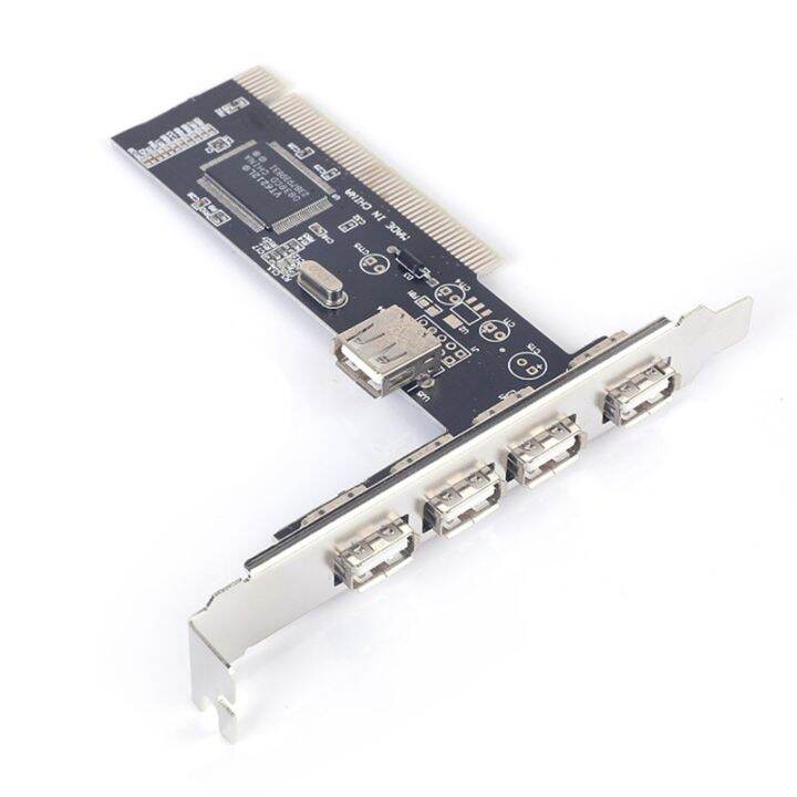 USB 2.0 4 Port 480Mbps High Speed VIA HUB PCI Controller Card Adapter ...