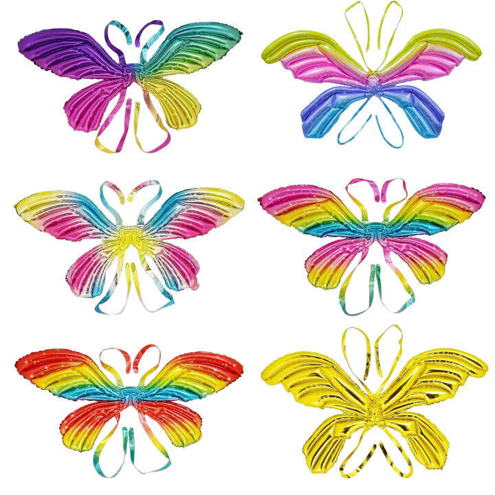 microgood Party Balloon Gradient Ramp Reusable Colorful Butterfly Wing Shape Kids Back Hanging ...