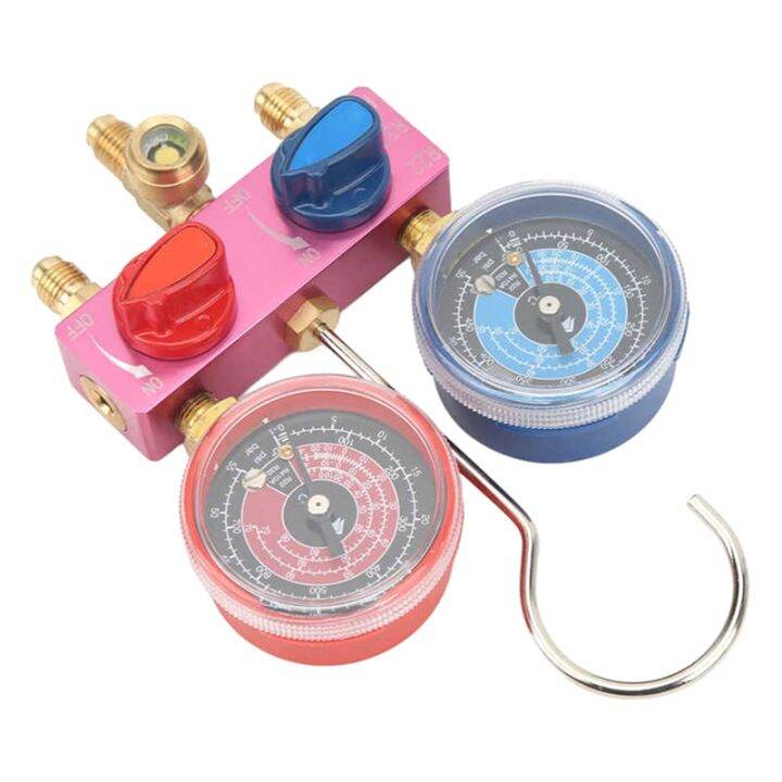 HS-M02 G1/4 Condition Manometer Pressure Gauge Diagnostic Manifold ...