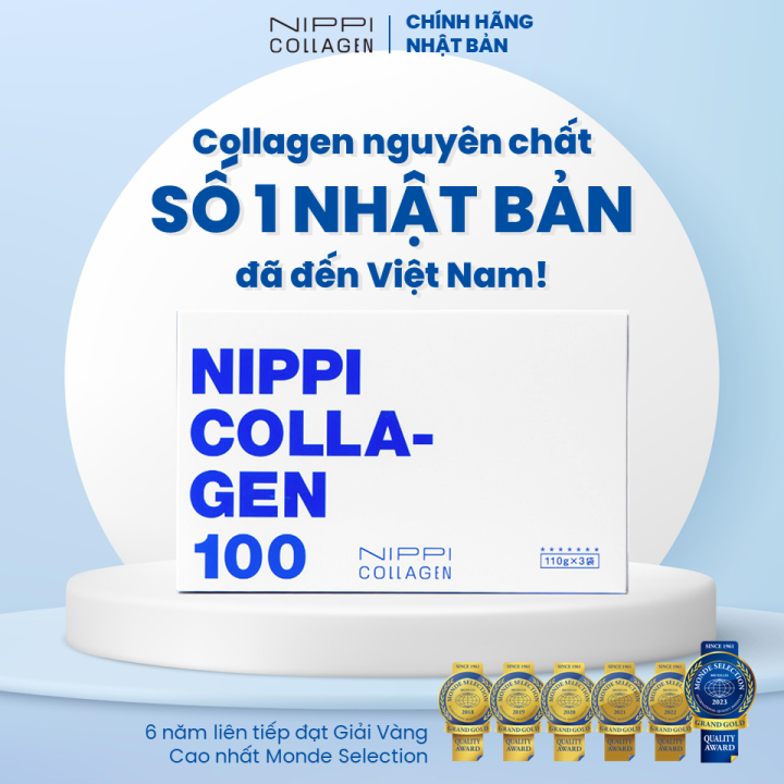 NIPPI Collagen 100 nguyên chất 100% peptide [Hộp 3 gói lớn kèm muỗng] | Lazada.vn