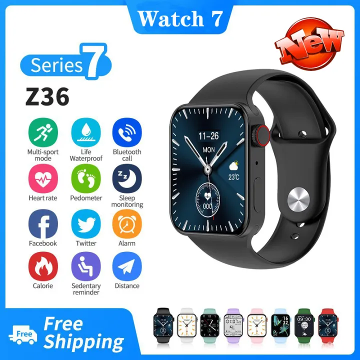 ล่าสุด Smart Watch 7 Z36 หน้าจอสี่เหลี่ยม จอ 1.7 นิ้ว นิ้วชาร์จแบบไร้ ...