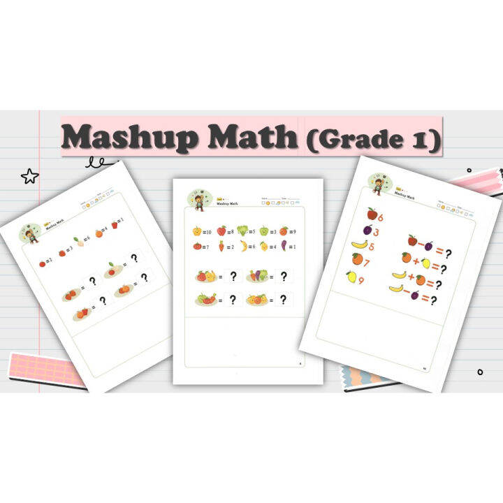 [PRE099] 10 pages Mashup Math (Grade 1) Worksheet for Pre-school PDF ...