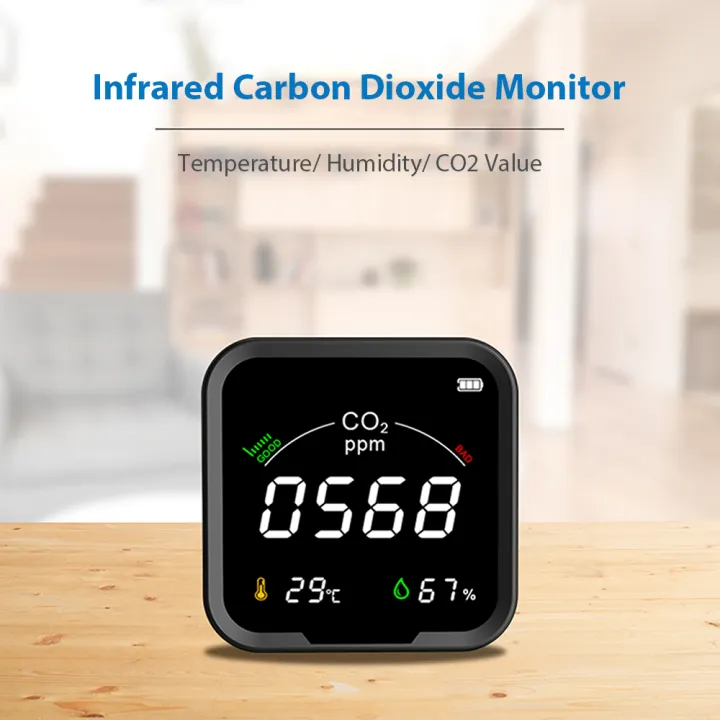 keykits- Infrared Carbon Dioxide Meter 400-5000PPM CO2 Detector Air Quality Monitor Temperature ...