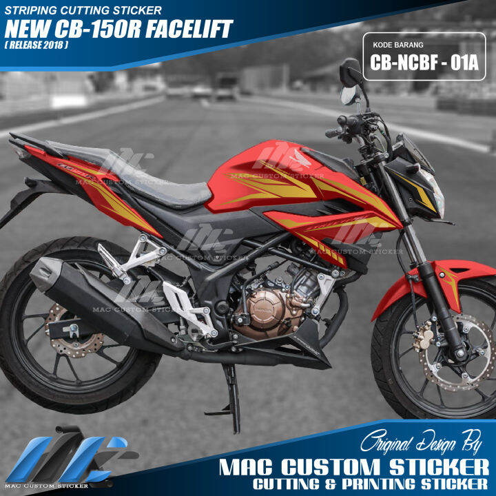 CUTTING STICKER HONDA NEW CB150R FACELIFT 2018 - MOTOR MERAH - CB NCBF ...