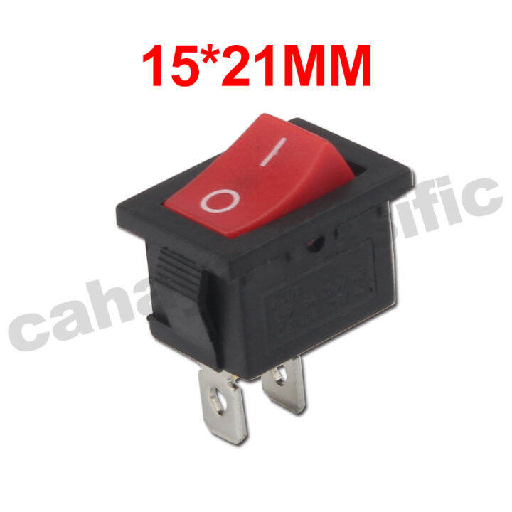 SAKLAR I & O AC KCD101 2PIN ROCKER SWITCH RED 6A 250VAC/ 10A 125VAC ...