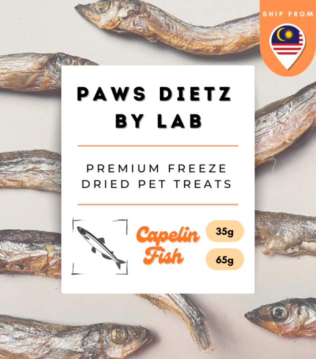 Paws Dietz by Lab Freeze Dried Premium Capelin Fish Pet Dog Cat Kibble ...