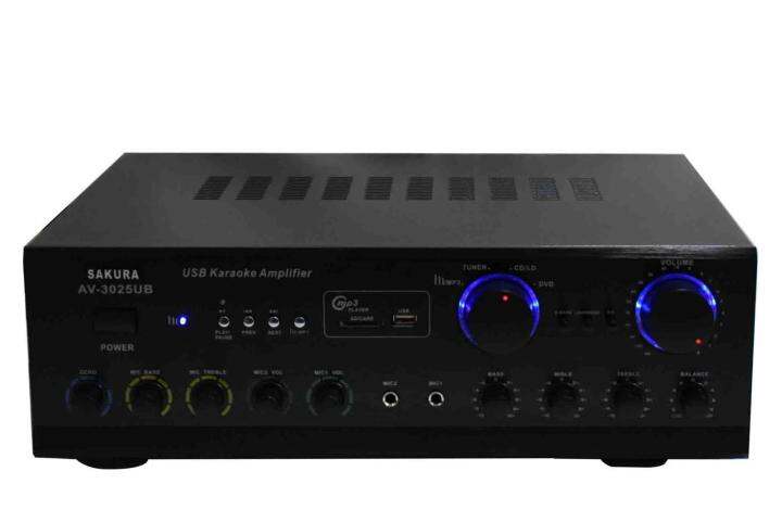 Sakura AV-3025UB 2 X 400W Bluetooth Karaoke MP3 Amplifier | Lazada PH
