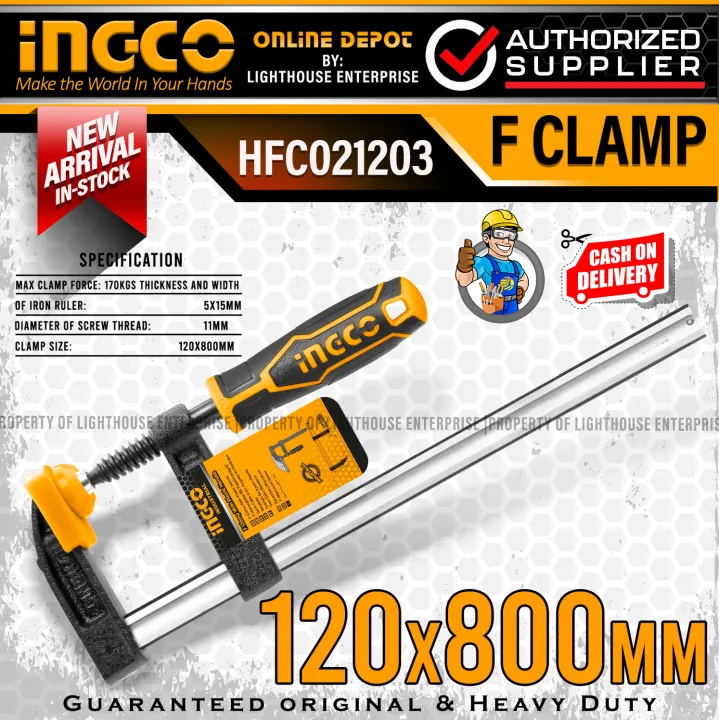 INGCO 120 x 800mm F Clamp (HFC021203) *LIGHTHOUSE ENTERPRISE* | Lazada PH