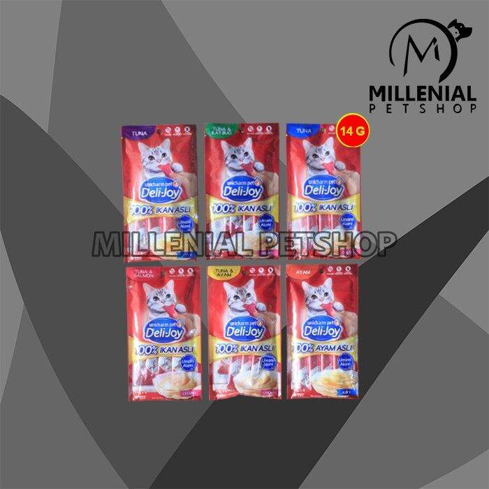 Snack Kucing Deli Joy Creamy Cat treat Cemilan 14 Gram | Lazada Indonesia