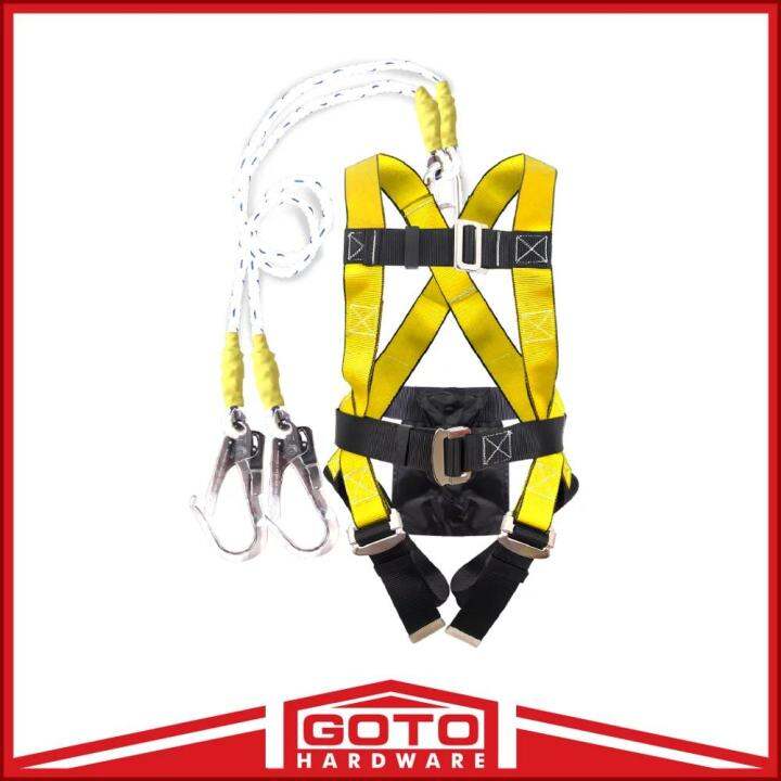 Original Full Body Harness Absorber Double Lanyard Big Hook Safety Belt Sabuk Pengaman | Lazada ...