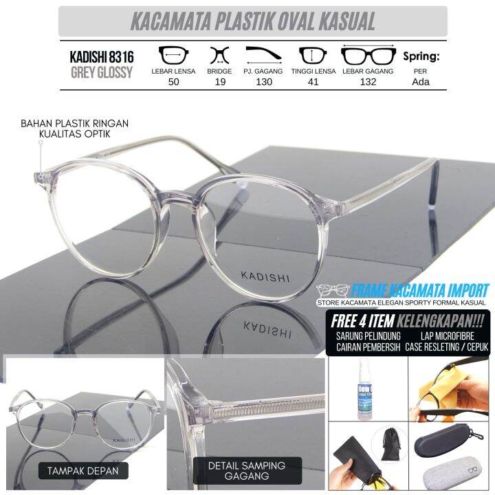 Frame Kacamata Bulat Pria Wanita Plastik Kualitas Optik | Lazada Indonesia