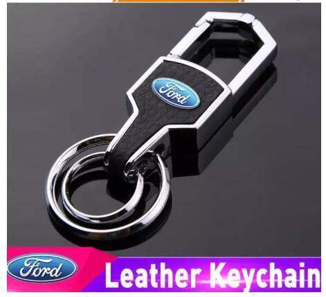 Ford High Quality Leather Keychain Brushed Car Logo Keychain Men's ...
