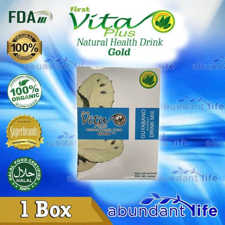 1 BOX VITAPLUS GUYABANO GOLD NATURAL HEALTH DRINK 20-SACHET 100% AUTHENTIC | Lazada PH