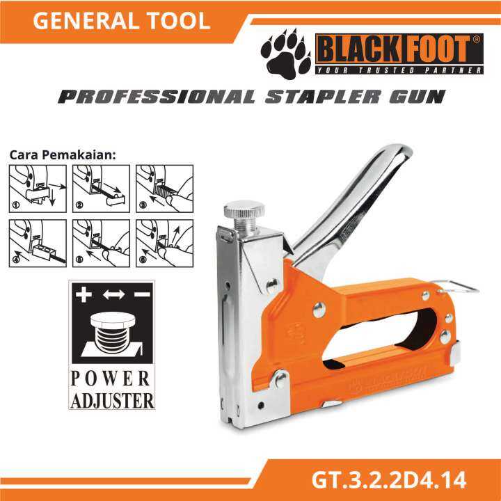 BLACKFOOT STAPLE GUN 4 - 14 MM PROFESSIONAL HEKTER KAYU RAK ATAP JOK ...