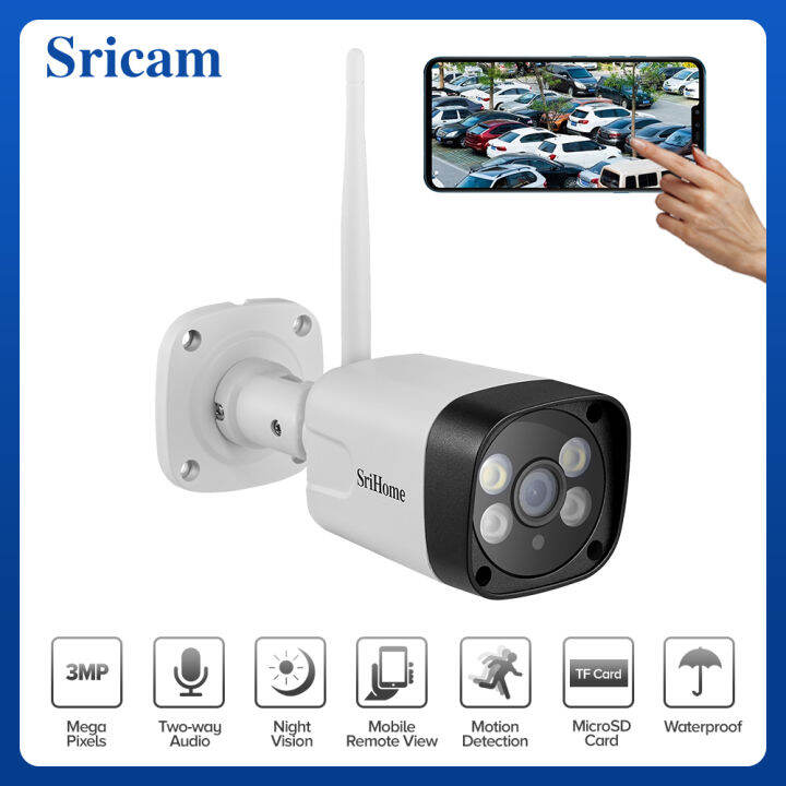 SRICAM SriHome SH035 3MP HD 1296P Full-Color Night Vision Two-Way Audio ...