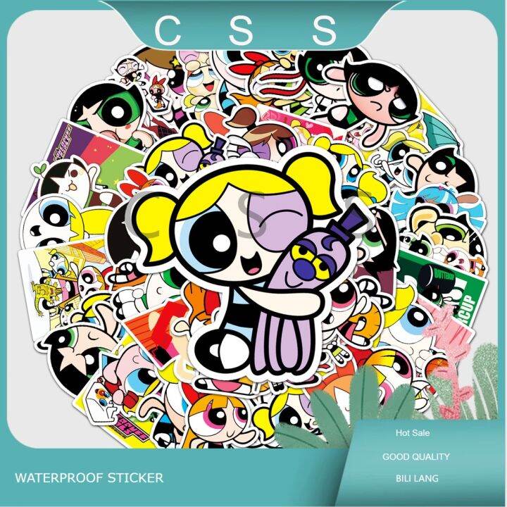 CSS 50Pcs/Set The Powerpuff Girls Graffiti Waterproof Sticker Cartoon ...