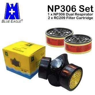 Blue Eagle NP306 / RC209 Dual Respirator Gas Mask Set For agricultural ...