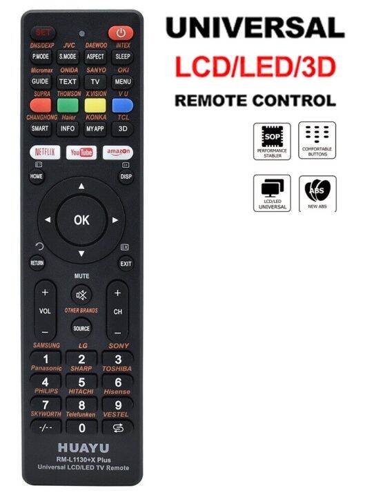 MJL HUAYU RM-L1130+X PLUS Universal Smart All Brands LCD IR TV Remote Control | Lazada PH
