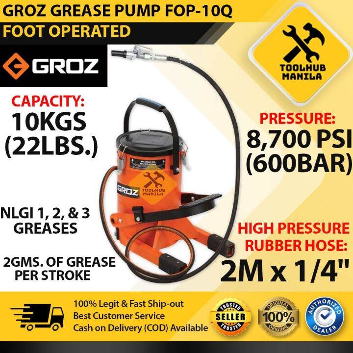 Groz Foot Operated Grease Pump 10kgs FOP-10Q FOP10Q Bucket Grease Pump ...