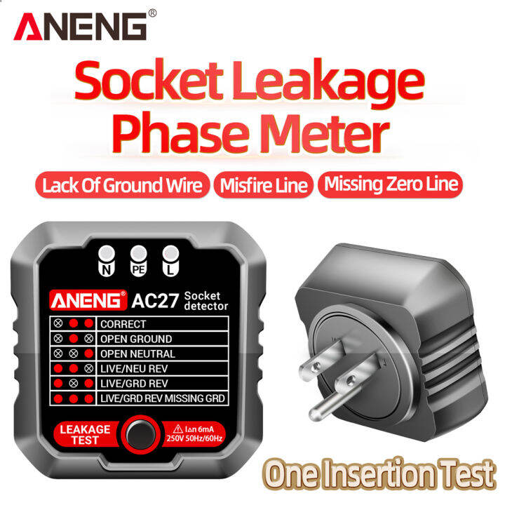 ANENG AC27 EU/US Plug Electric Power Outlet Safety Leakage Test Smart ...