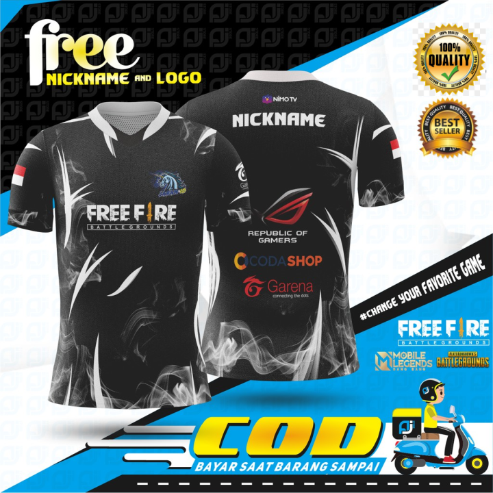 BAJU KAOS JERSEY GUILD GAMING FREE FIRE BISA CUSTOM NAMA DAN LOGO TIM ...