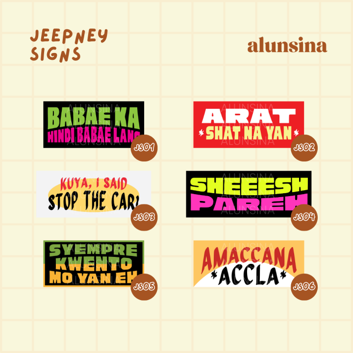Jeepney Signs | Waterproof Stickers | Alunsina | Lazada PH