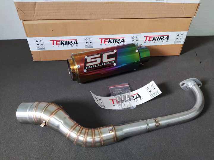 Knalpot Racing SC Project CRT Biru Carbon Fullset All New Honda Pcx 160 ...