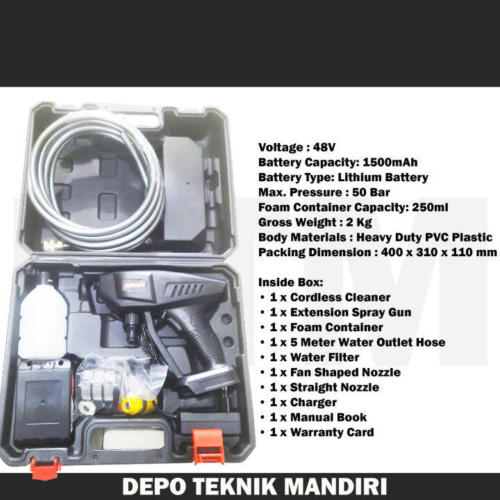 STIM PORTABLE JET CLEANER CUCI AC/MOBIL/ MONTOR PAKAI BATERAI Cordless ...