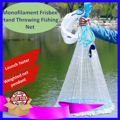 Jala Ikan Pancing 12 Kaki: Hand Cast Fishing Net with Flying Disc and ...