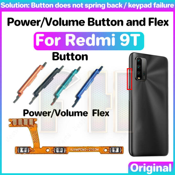 Power volume button flex For Xiaomi Redmi 9T Side key Switch ON OFF Key Mute control Button ...