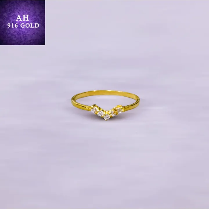 Emas 916 Cincin Tunang Permata Size 8,9,11,12,14,15,16,17/Merisik ...