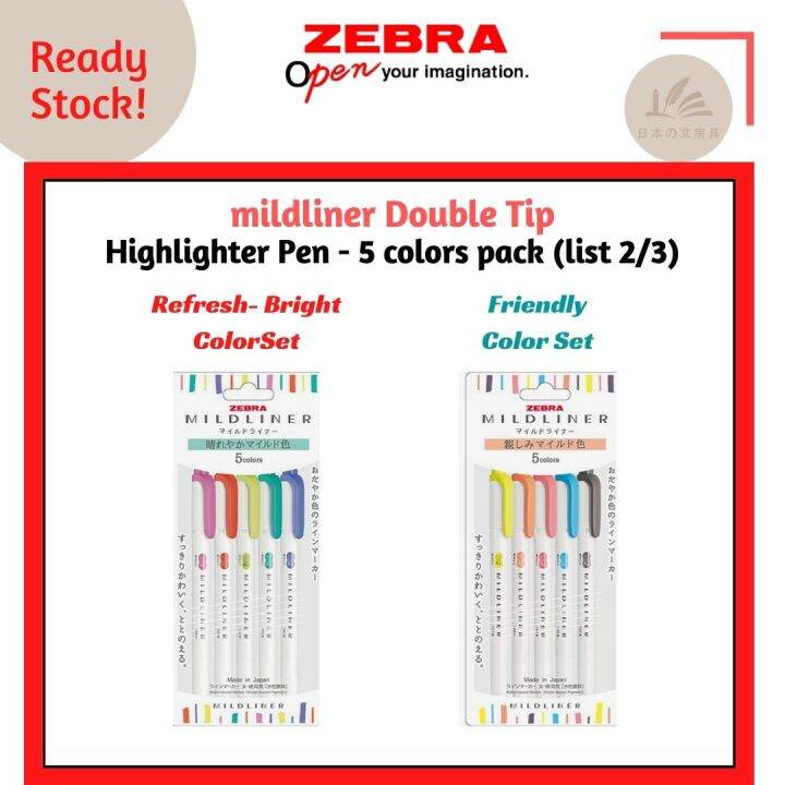 Zebra Mildliner Double-Sided Highlighter - Fine / Bold - Refresh ...