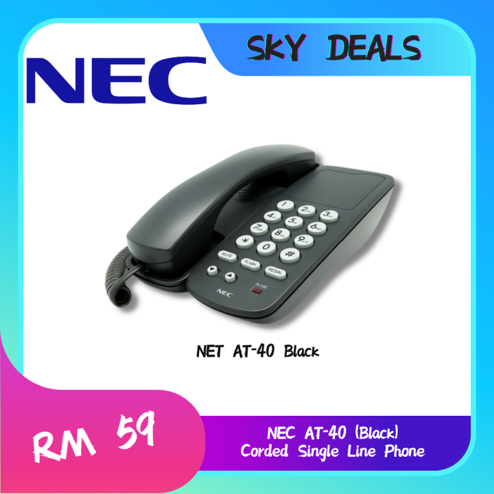 NEC AT40 Black NEC AT-40 Hitam Corded Phone Single Line Phone Office ...