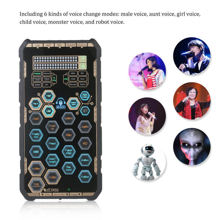 [ammoon]Live Handheld Outdoor DSP Sound Card Effect Device Audio Mixer ...