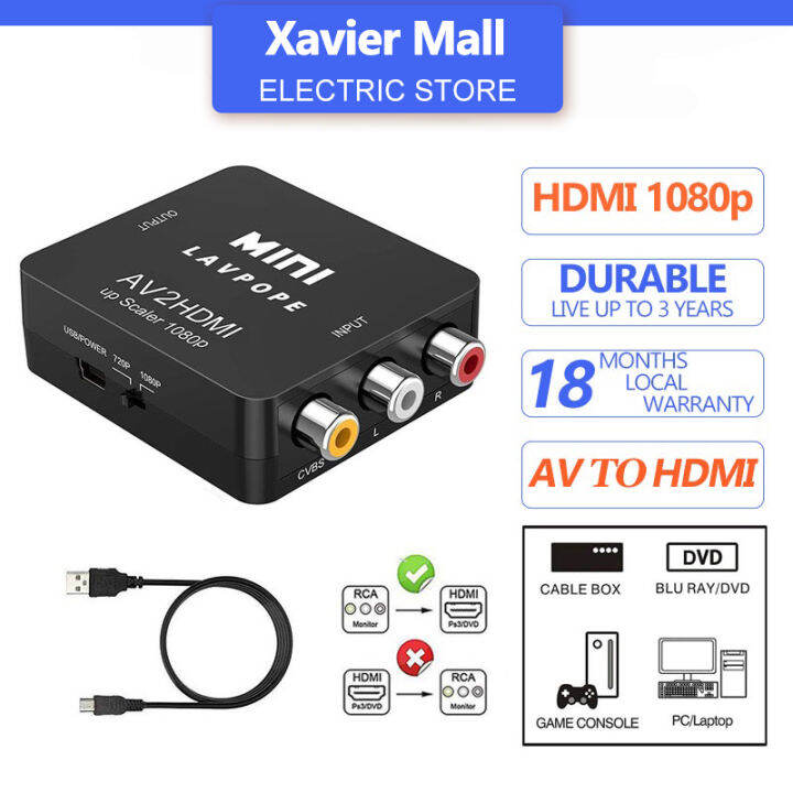 【COD】Xavier 1080P HD TO AV Scaler Adapter HD to RCA AV/CVSB L/R Video ...