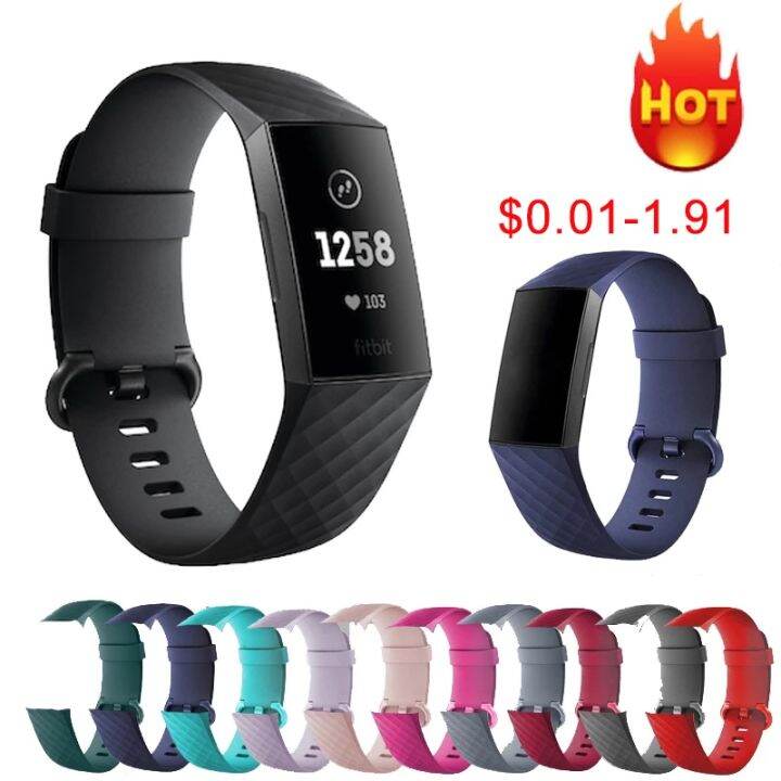 【ร้อน】สายรัดสำหรับ Fitbit Charge 3 4สายรัดซิลิกาเปลี่ยนสายรัดข้อมือสาย ...