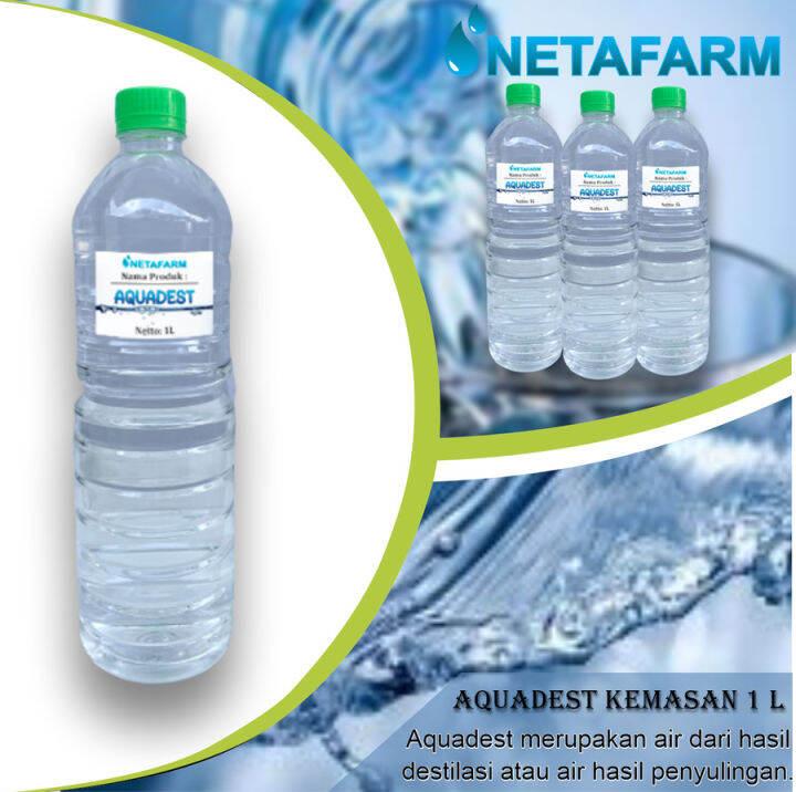 Aquadest Aquades Akuades Air Suling Distilled Water 1 Liter | Lazada ...