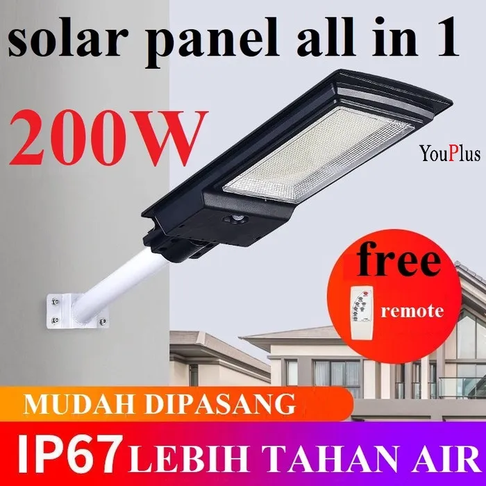 SOLAR CELL ALL IN ONE 200W / LAMPU PJU SOLAR 200W / LAMPU JALAN SOLAR ...