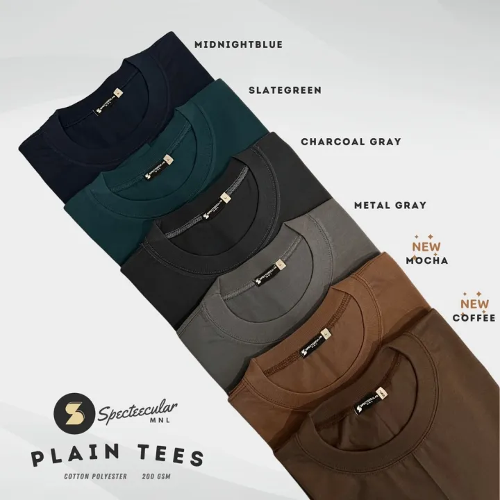Plain Tshirts | Mocha, Coffee, Slate Green, Charcoal, Metal Gray ...