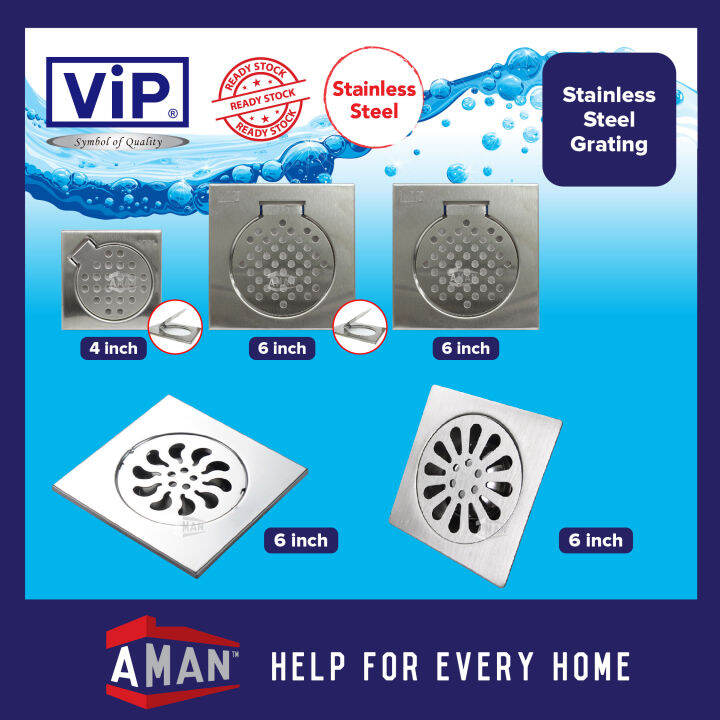 ViP Stainless Steel Floor Grating Bathroom Toilet Drain Pipe Cover ...