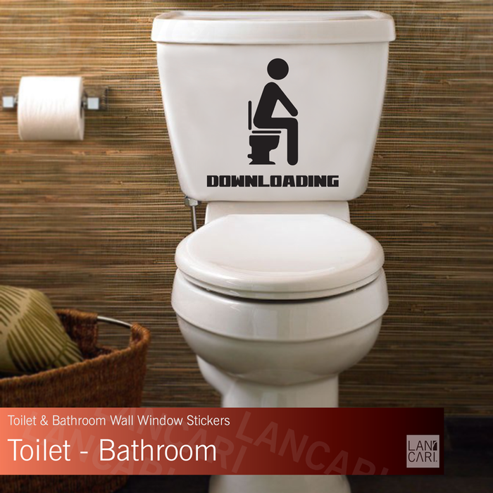 Stiker Toilet Downloading WC kamar mandi rumah cafe kantor sticker ...