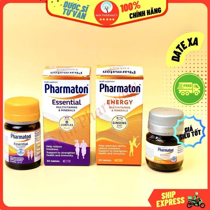 Viên Uống Bổ Sung Năng Lượng PHARMATON ENERGY Nhân sâm Multivitamins ...