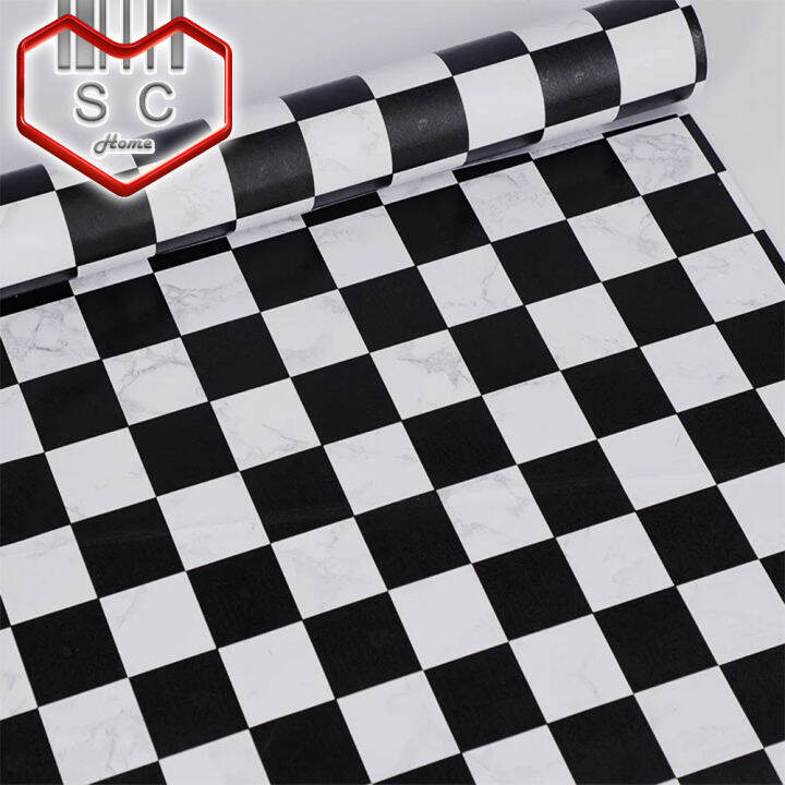 SC Wallpaper BLACK AND WHITE SERIES CHECKERS (45CM x 10M) Checkered ...