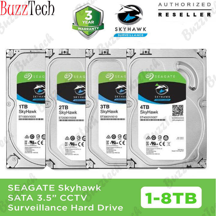 Buzztech Orignal Seagate SkyHawk 1/2/3/4/6TB HDD Surveillance Hard Disk ...